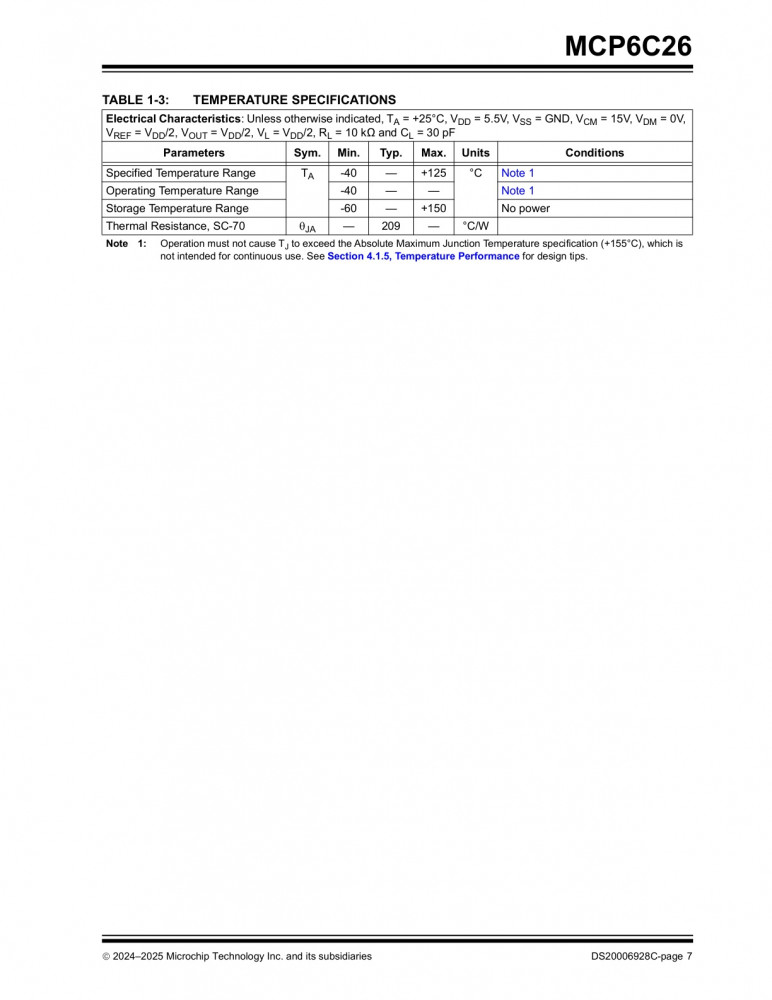 MCP6C26 datasheet preview, page 7