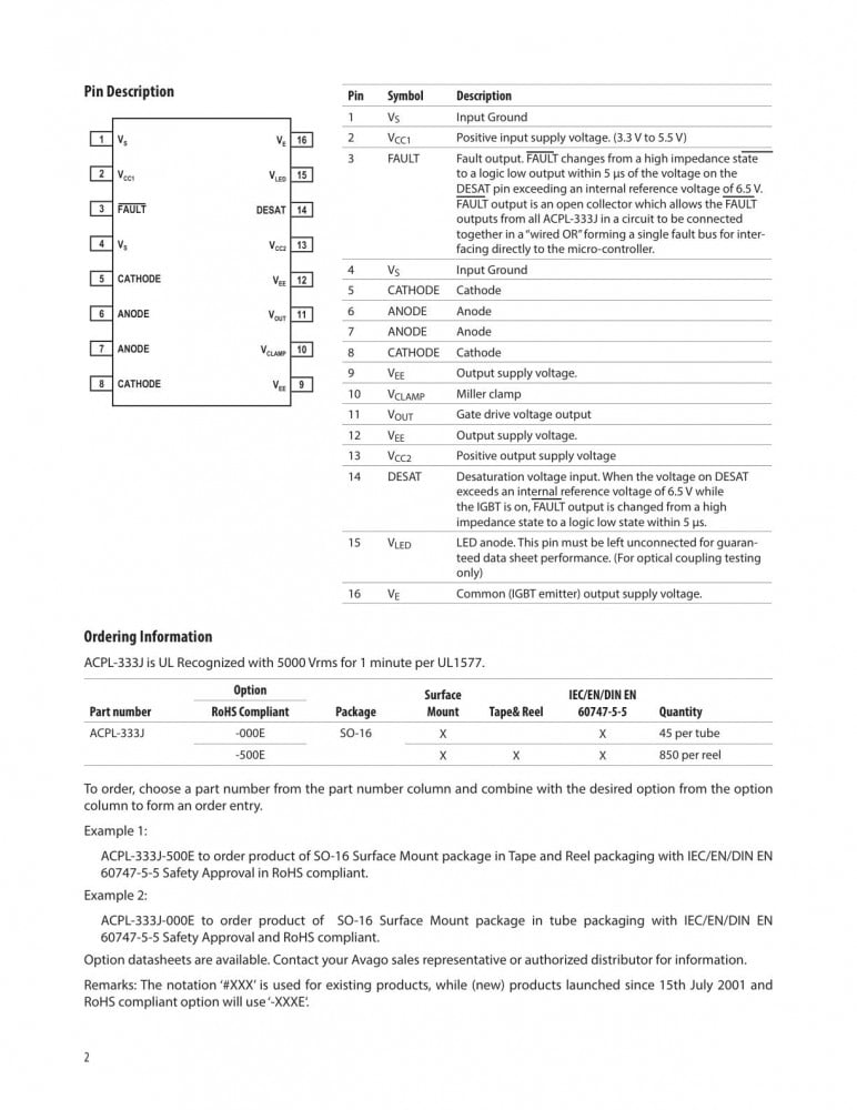 ACPL-333J-500E datasheet page 2