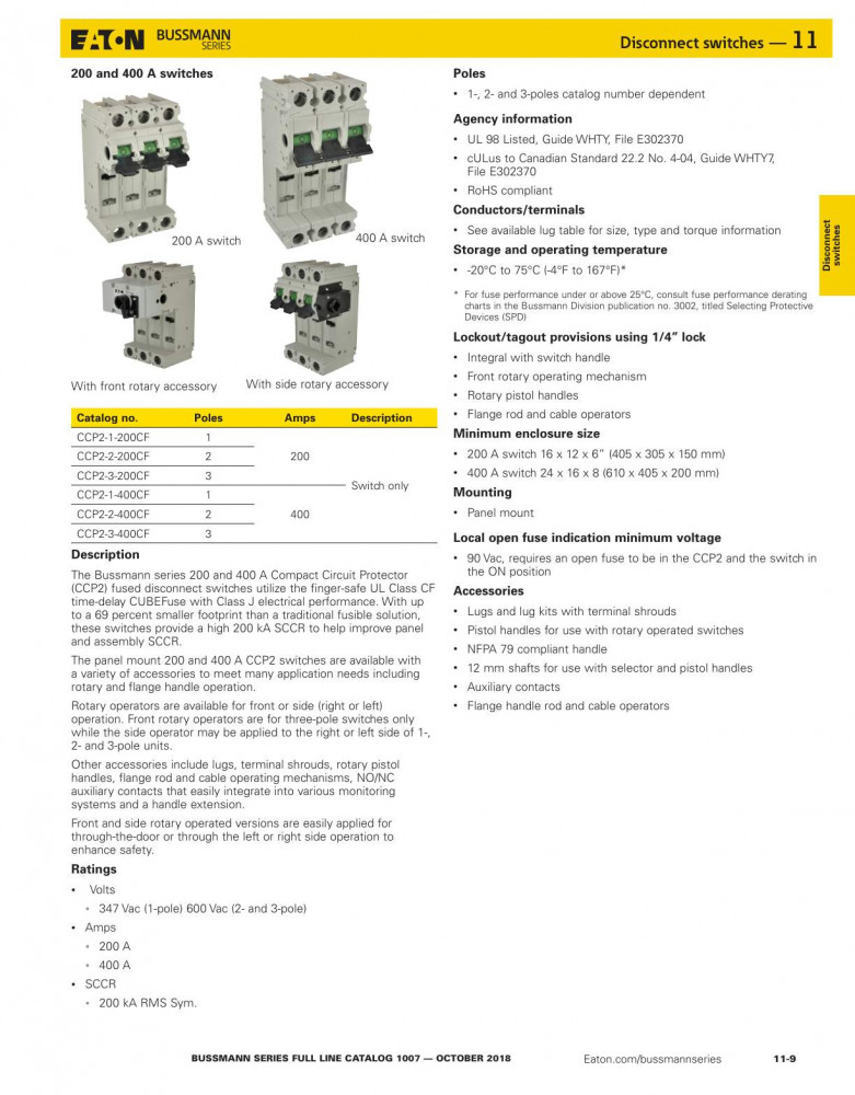 EATON Bussmann technical document page 9