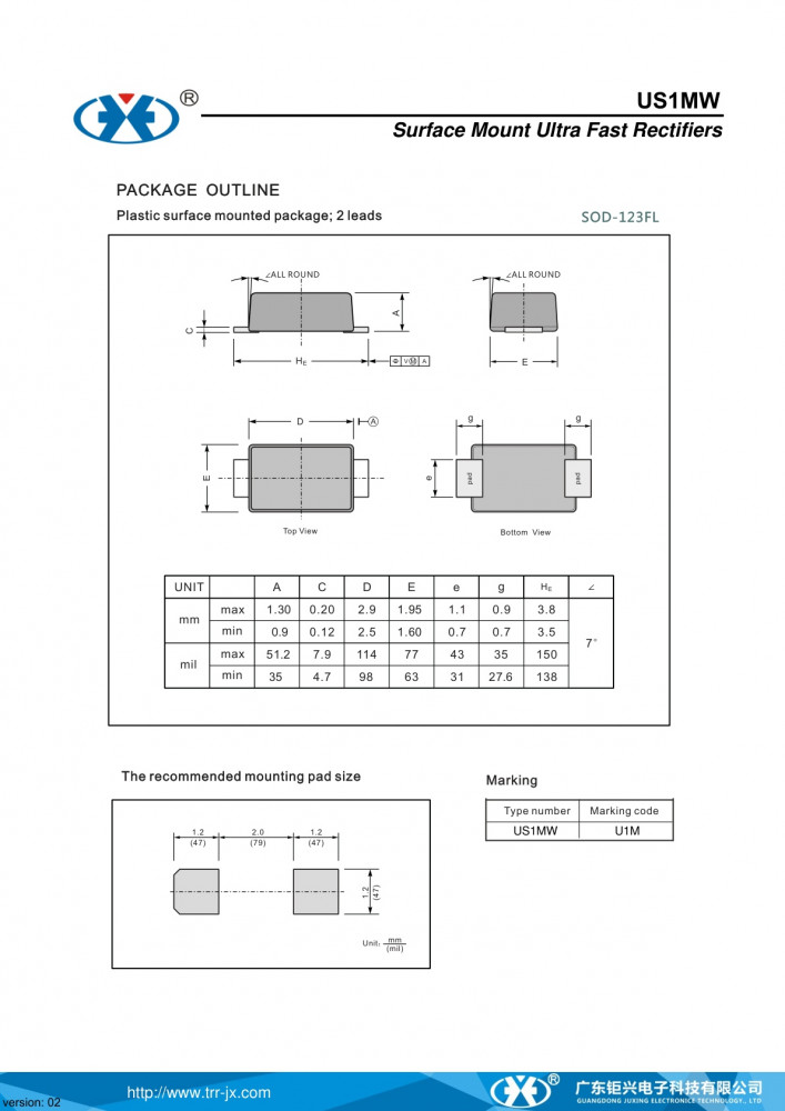 JUXING US1MW datasheet page 3