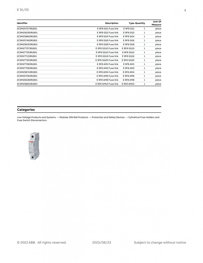 ABB E91/20 datasheet page 4