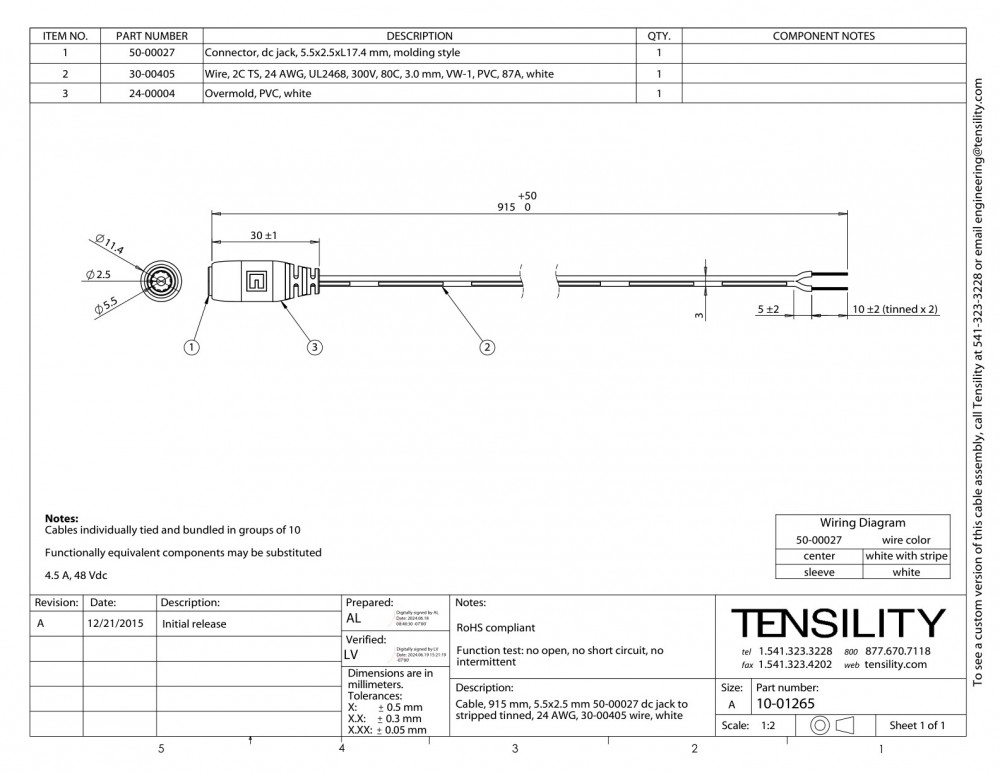 Tensility International 10-01265 product drawing