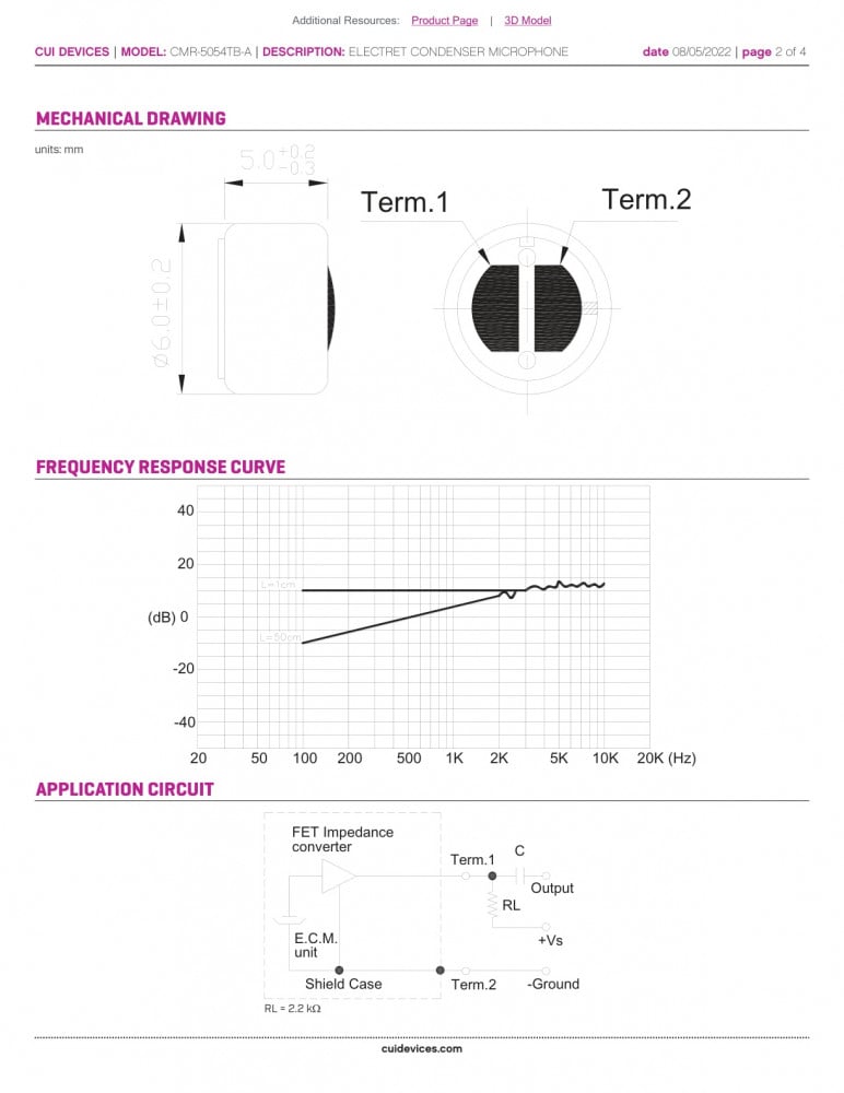 CMR-5054TB-A datasheet page 2