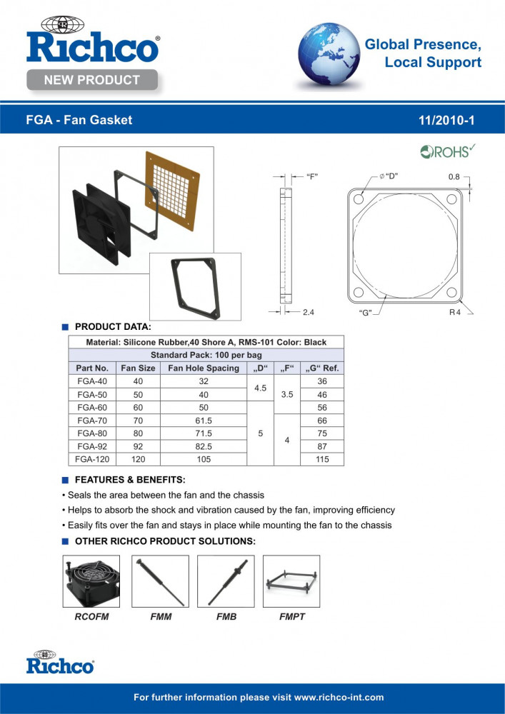 FGA fan gasket product document image