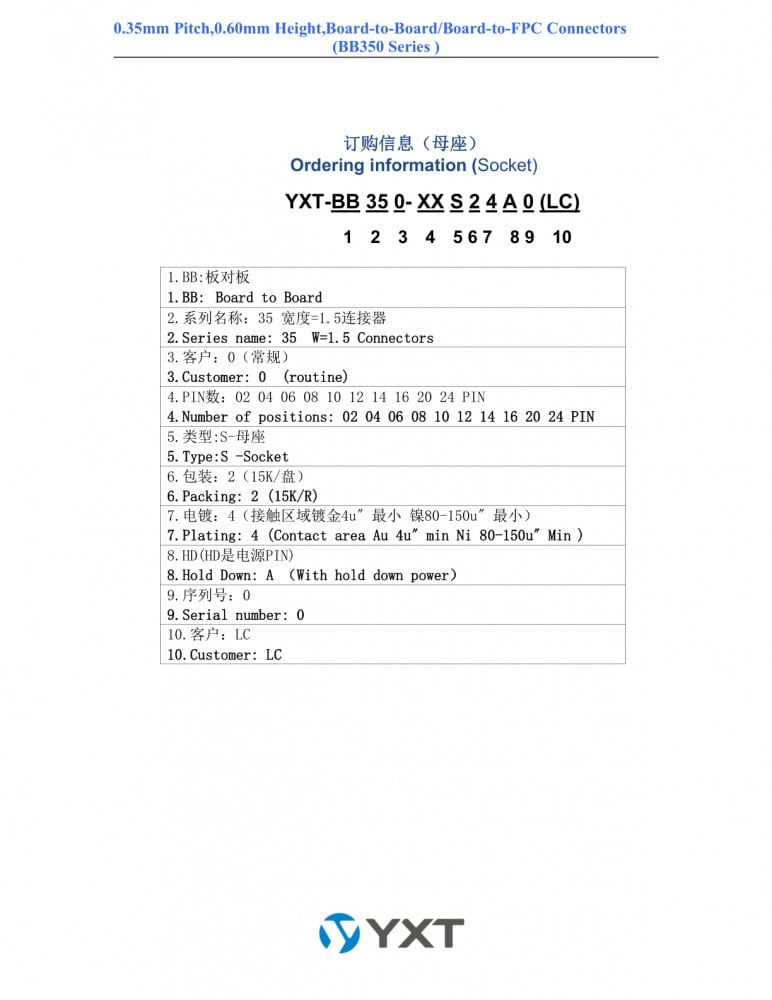 YXT BB350 specification page 5