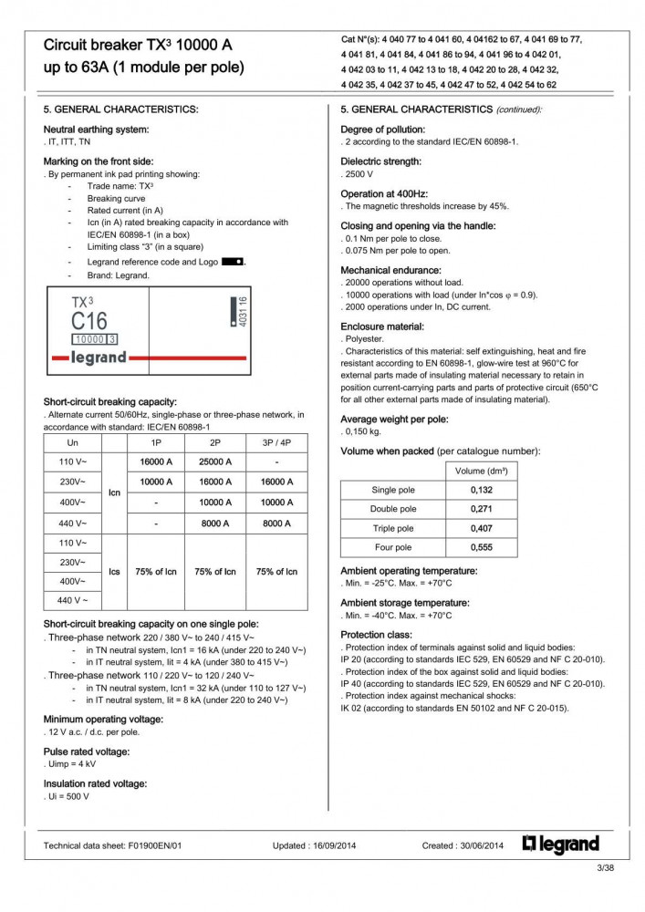 Legrand TX³ technical document page 3