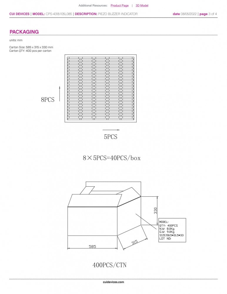 CPS-4318-105L085 datasheet page 3