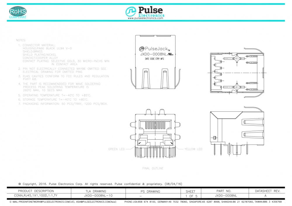 JXD0-0008NL datasheet page 1