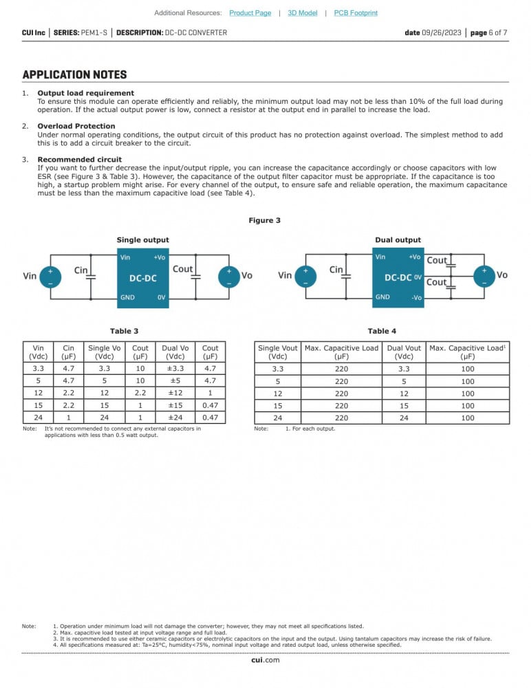 PEM1-S series datasheet page 6