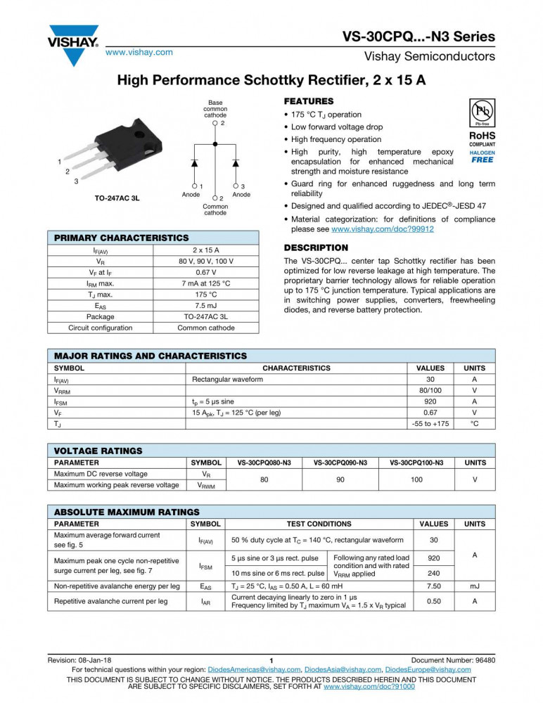 VS-30CPQ datasheet page 1