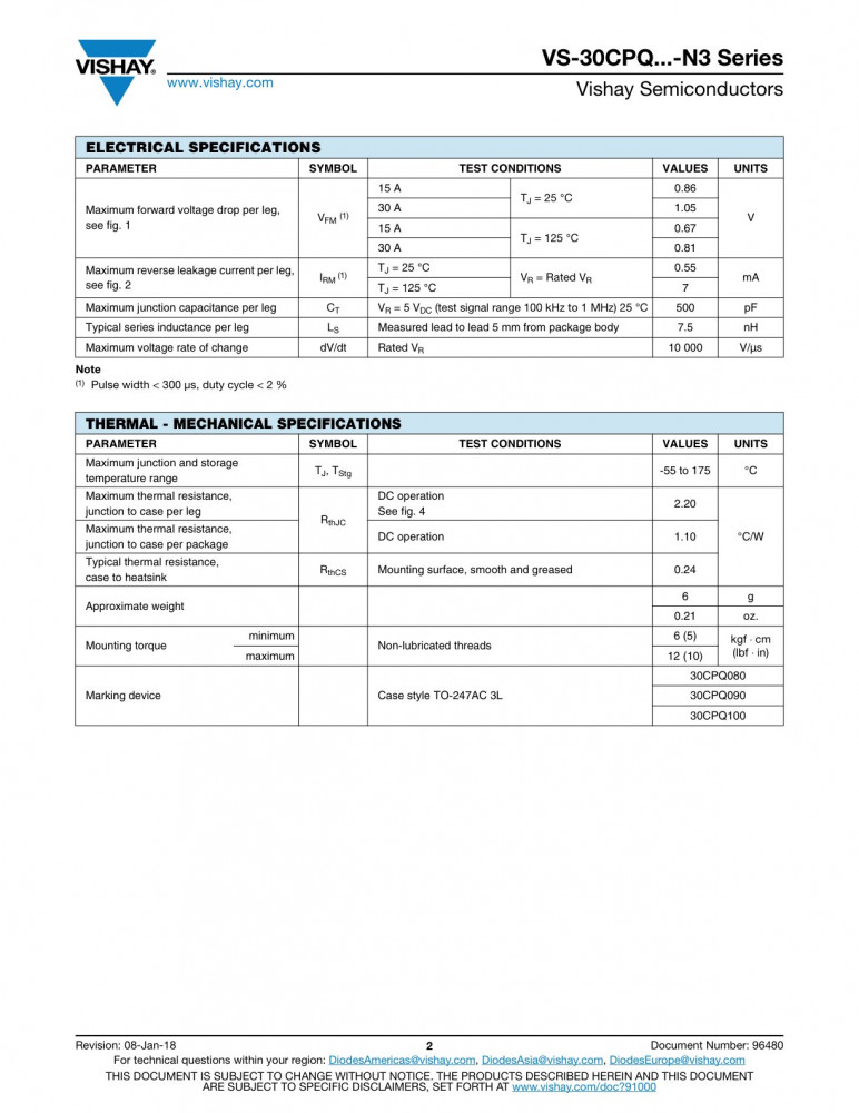 VS-30CPQ datasheet page 2