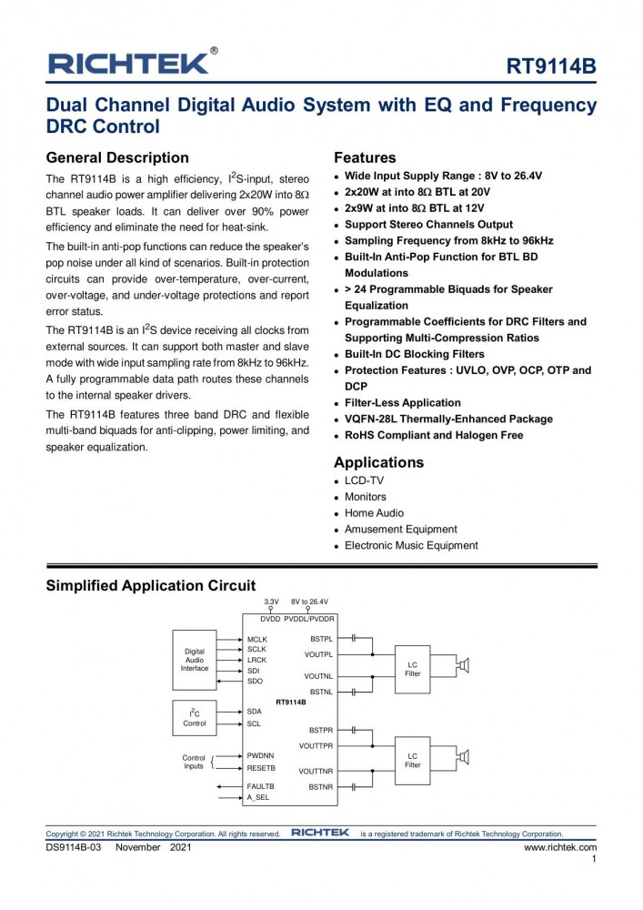RT9114B datasheet page 1