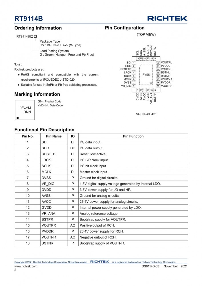 RT9114B datasheet page 2