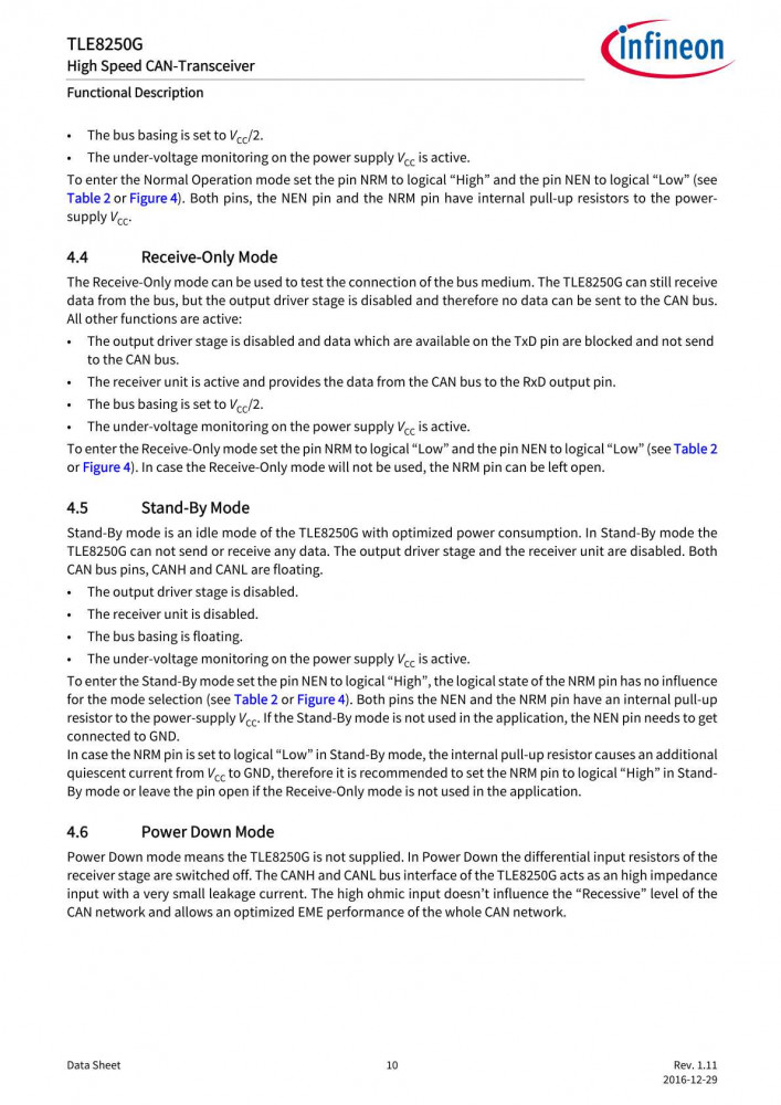 TLE8250G technical document page 10