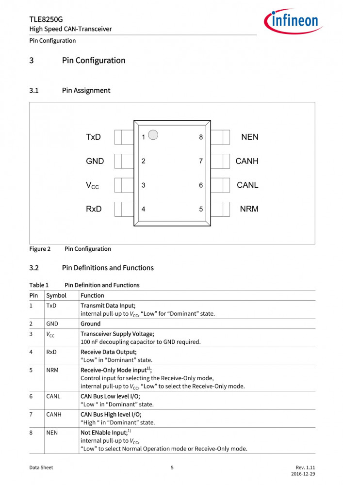 TLE8250G technical document page 5