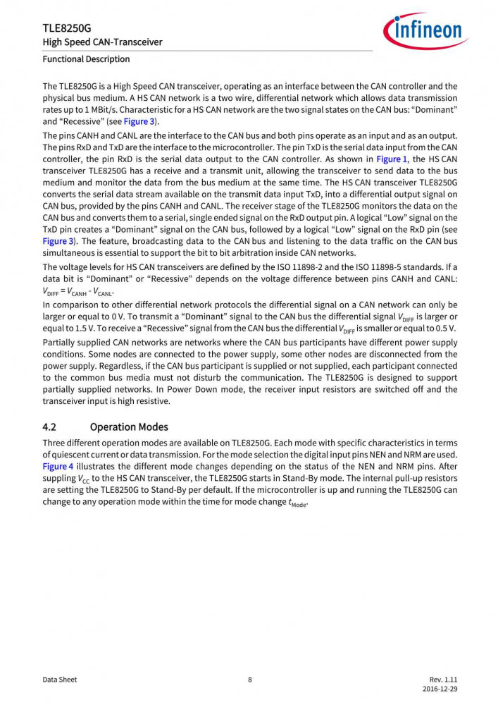 TLE8250G technical document page 8