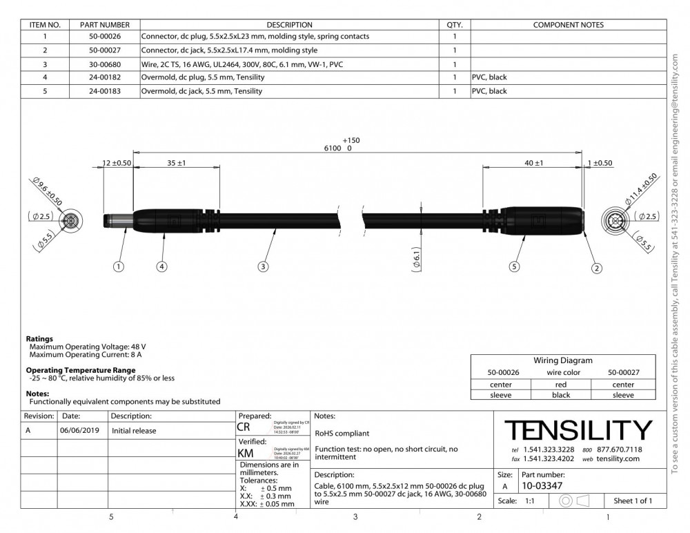 Tensility 10-03347 product drawing page