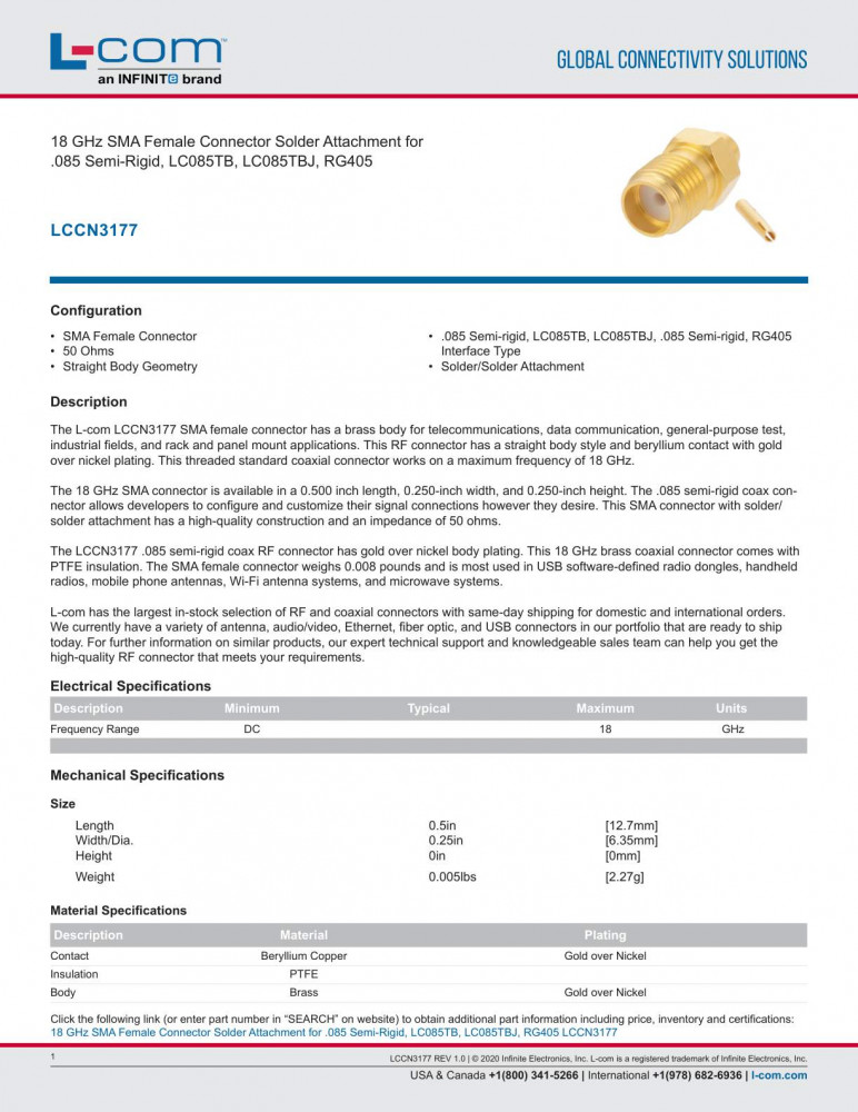 LCCN3177 technical document page 1