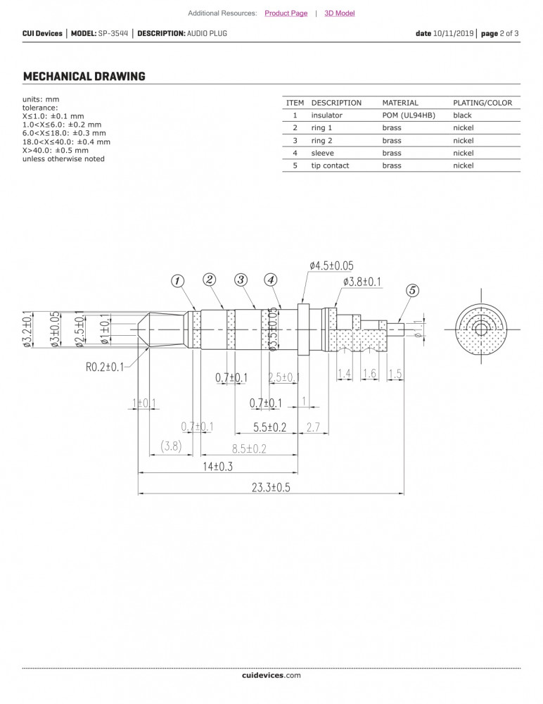 SP-3544 technical document page 2