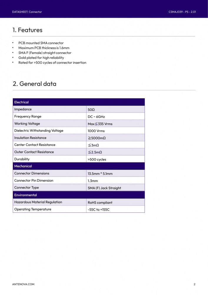 CSMAJ039 datasheet page 2