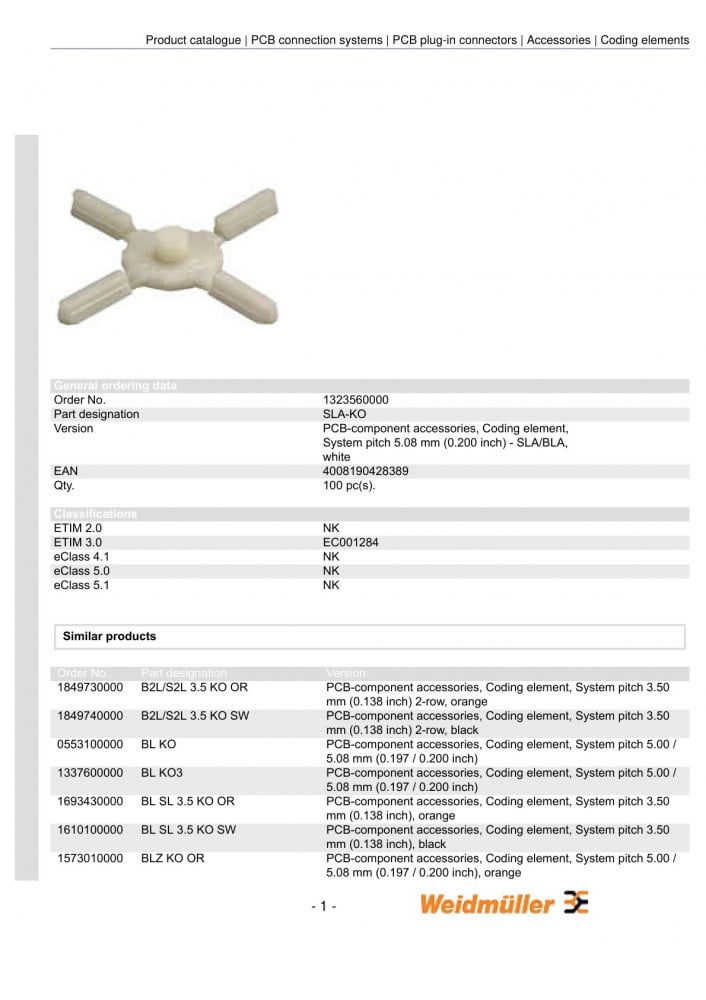 WEIDMULLER product document page 1