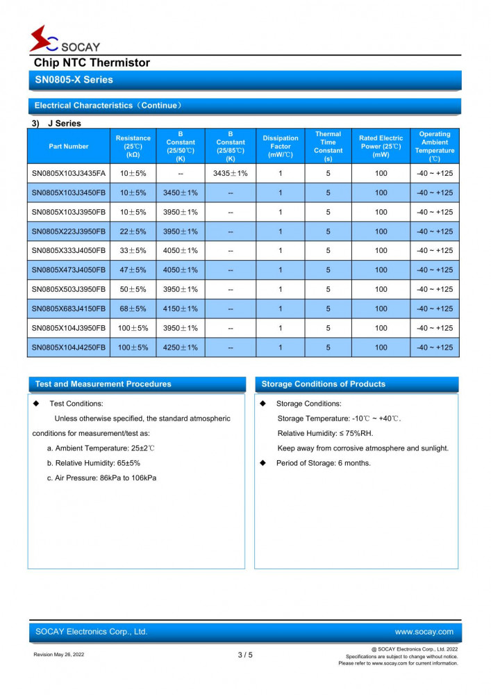 SN0805-X technical document, page 3