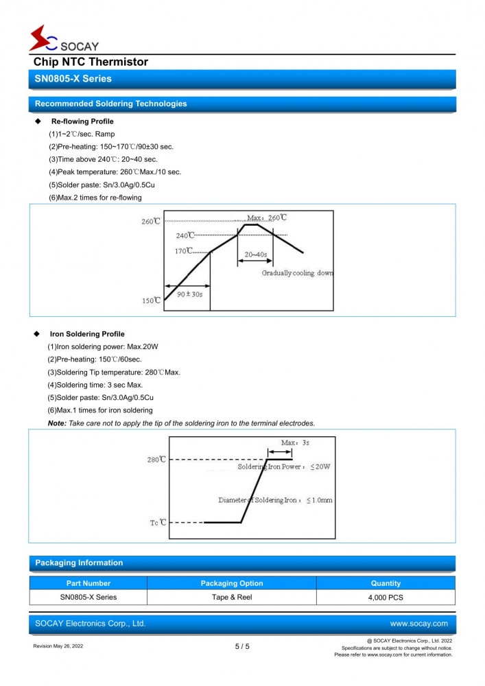 SN0805-X technical document, page 5