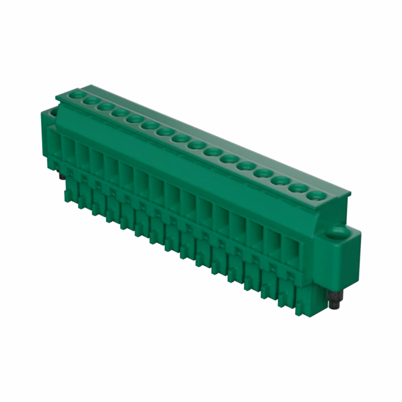 3.50mm Pitch Eurostyle Vertical Plug, with Retention Screws, Front Wire Entry, Green Housing, 16 Circuits for sale