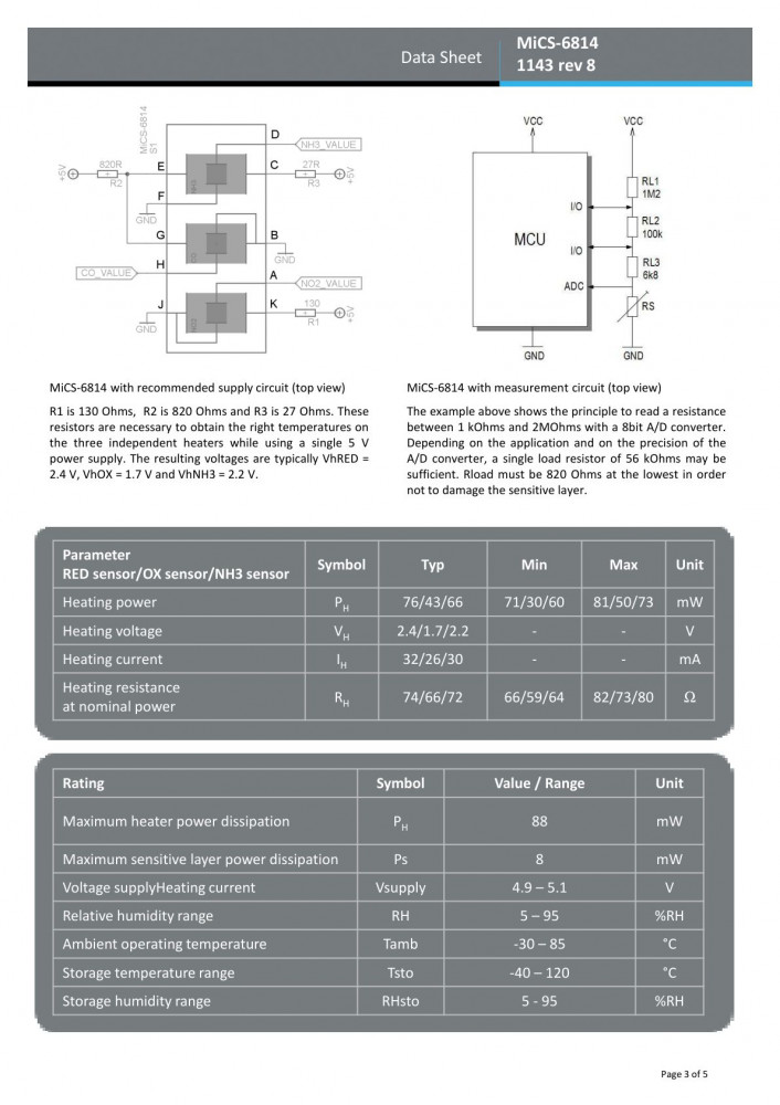 MICS-6814 datasheet page 3