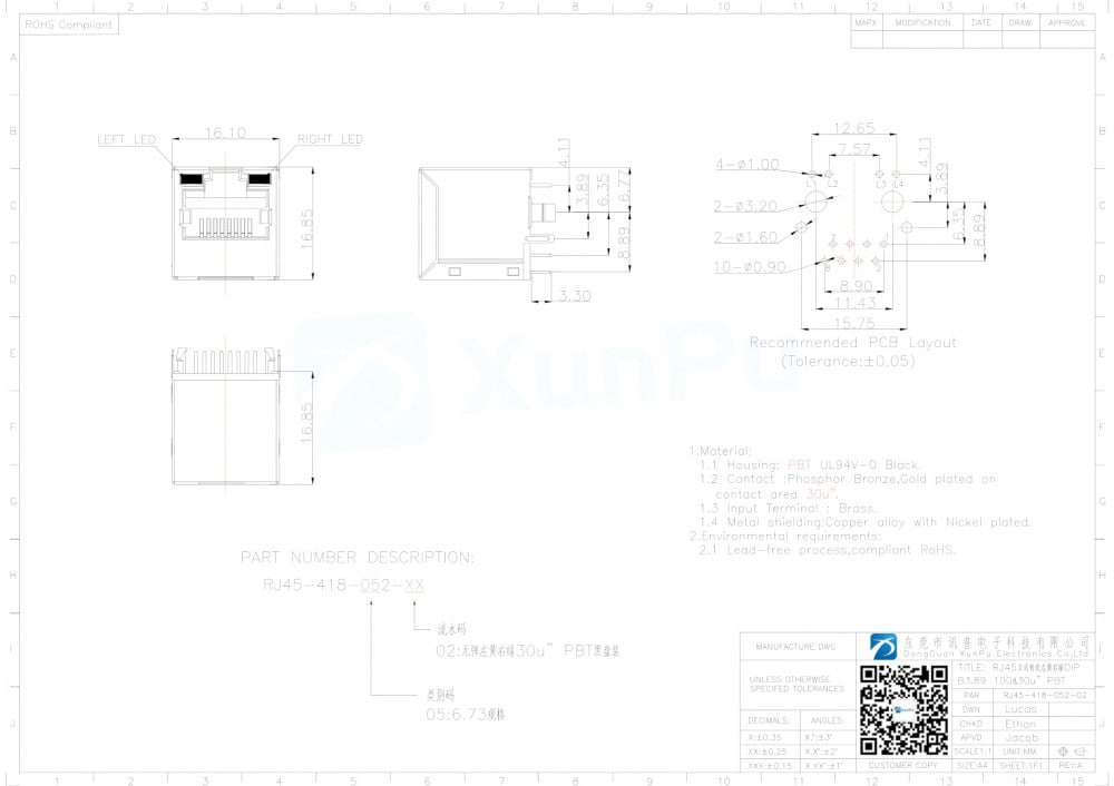 RJ45-418-052-02 technical document page 1