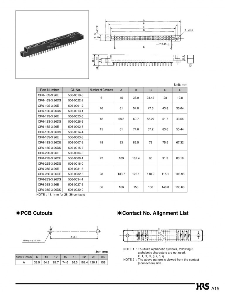 HRS CR6 series datasheet page 3