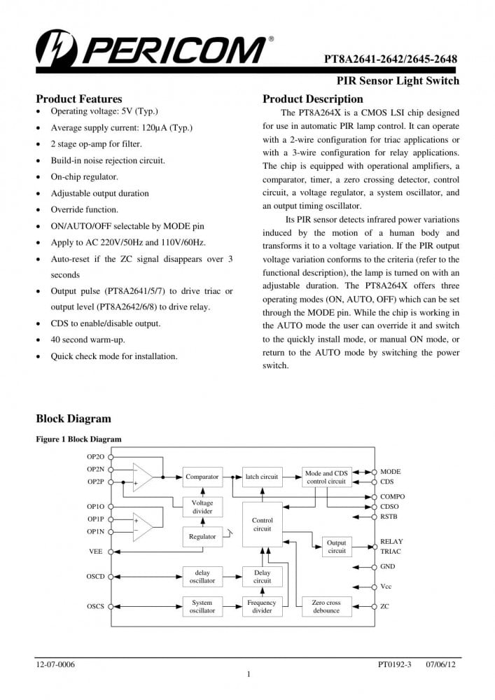 PT8A2648WEX datasheet page 1