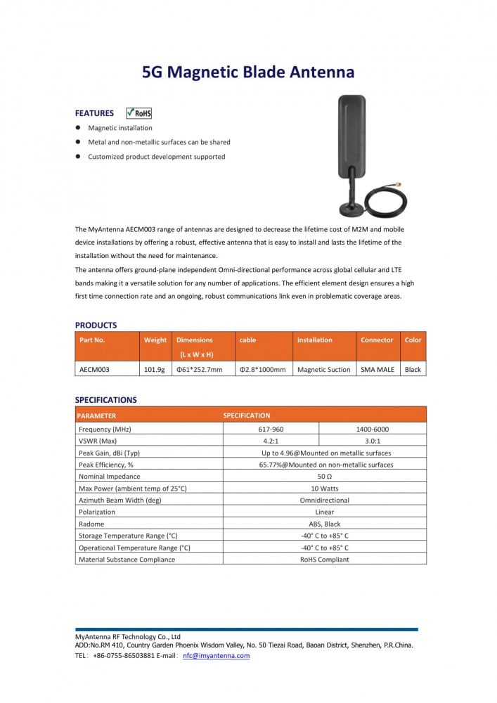 AECM003 datasheet page 1