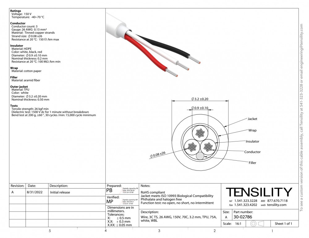 Tensility International 30-02786 product drawing