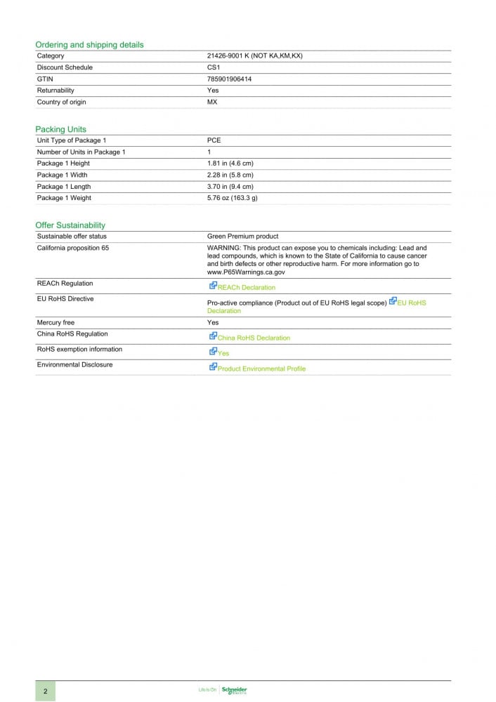 9001K11J35LLL technical document page 2
