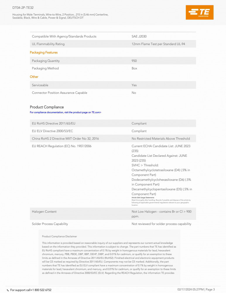 DT04-2P-TE32 technical document page 3