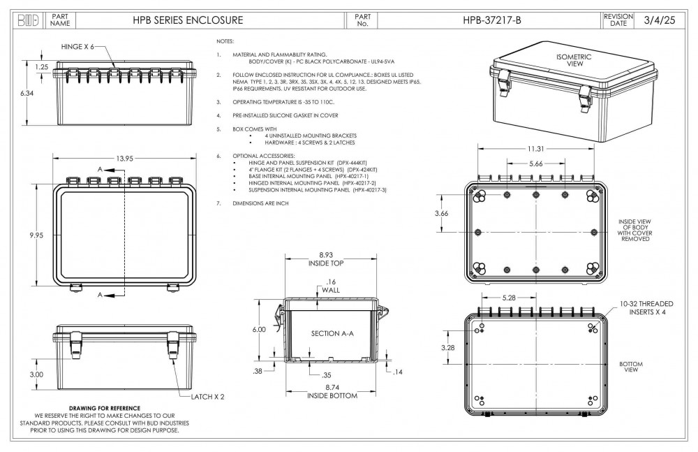 HPB-37217-B product drawing and technical documentation