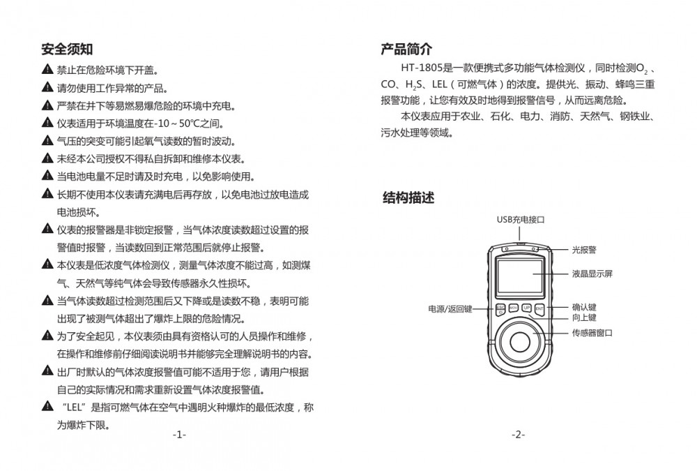 HT-1805 manual page 3