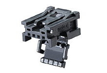Mini50 Unsealed Receptacle, Single Row, Bridged, 8 Circuits, Polarization Option C, Dark Gray