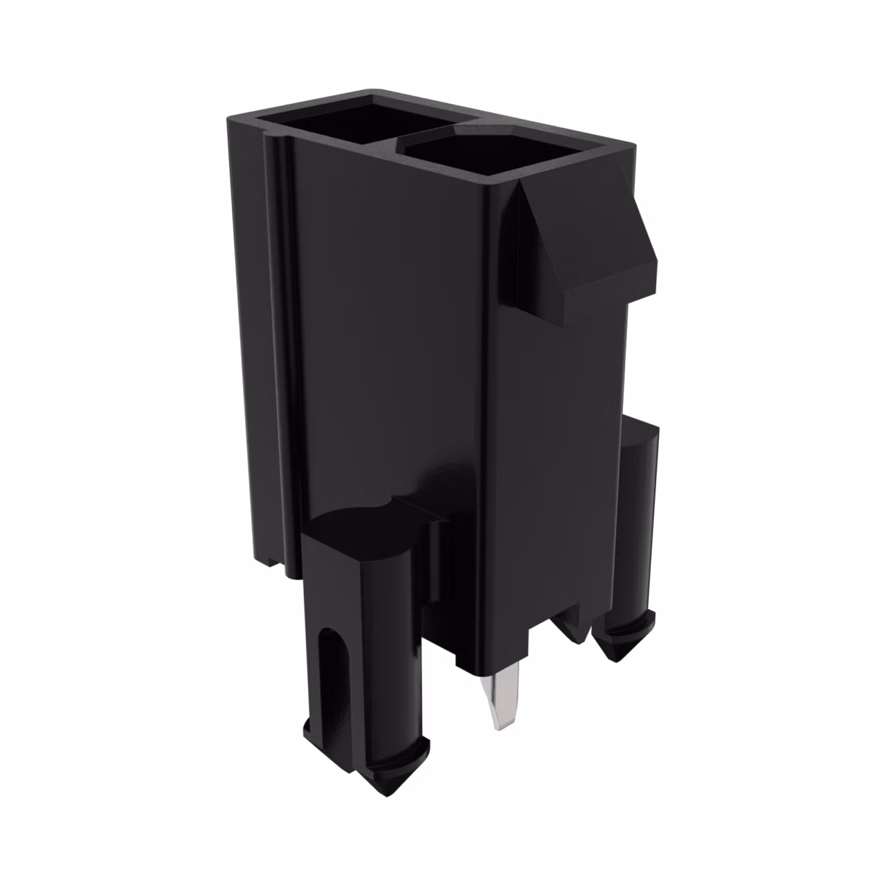 Mini-Fit Versa Color Header, Dual Row, Vertical, with Snap-in Plastic Peg PCB Lock, 2 Circuits, Nylon 6/6, UL 94V-0, Tin (Sn) Plating, Glow-Wire Capable, Black for sale