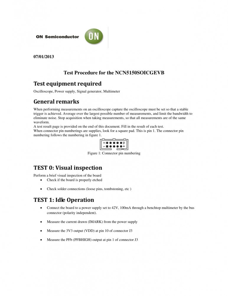NCN5150SOICGEVB test procedure page 1
