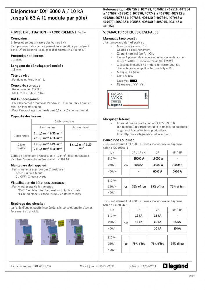 Legrand DX³ technical document, page 2