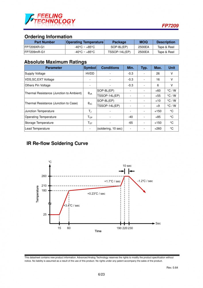 FP7209 datasheet page 6