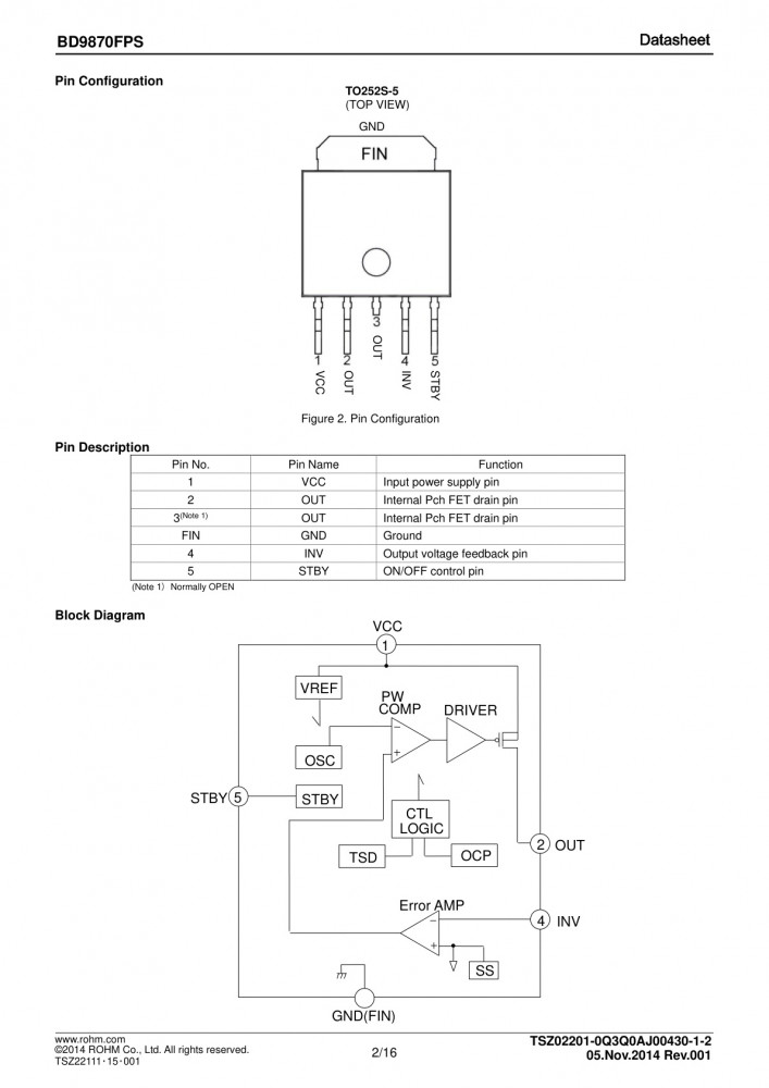 BD9870FPS-E2 technical document page 2