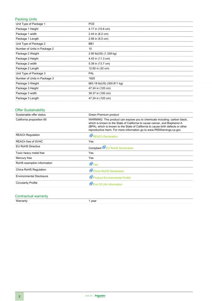 SQR31103WH technical document page 2