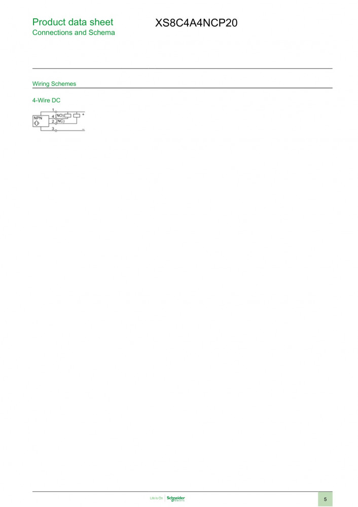 XS8C4A4NCP20 product documentation page 5