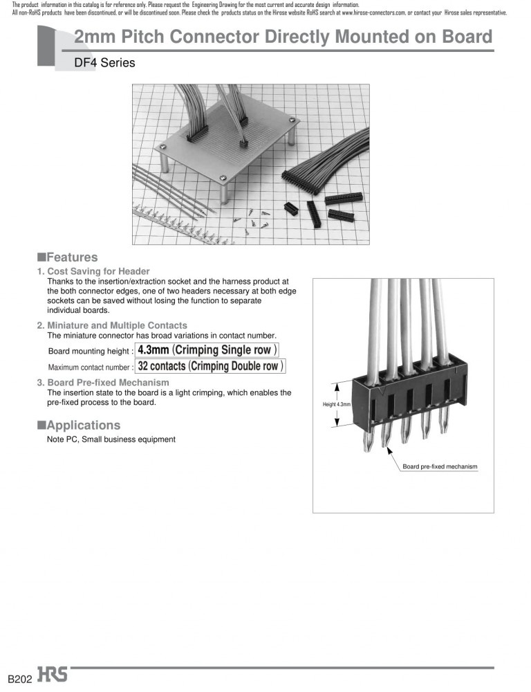 HRS DF4 series datasheet page 1