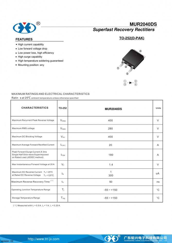 MUR2040DS datasheet page 1