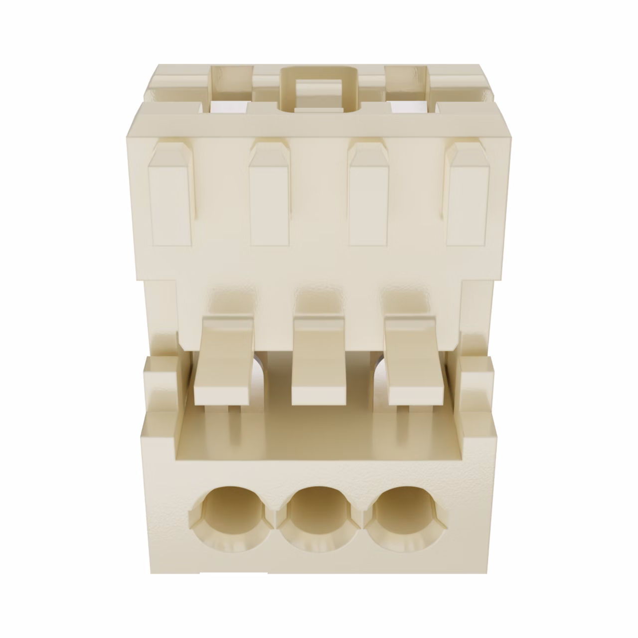 Appli-Mate RAST 2.5 Connector, 2.50mm Pitch, Female, 3 Circuits, No Position Keys Removed, Circuit 2 Voided, Latch at Circuit 2, Open Endwalls, Tin Plating for sale