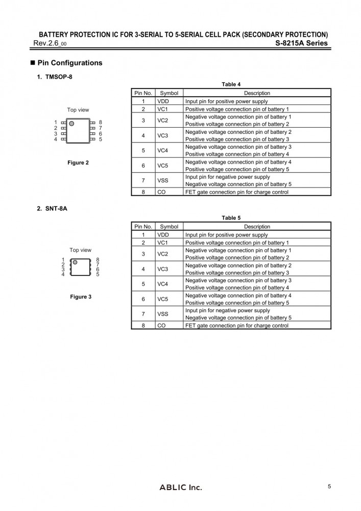 S-8215A datasheet page 5
